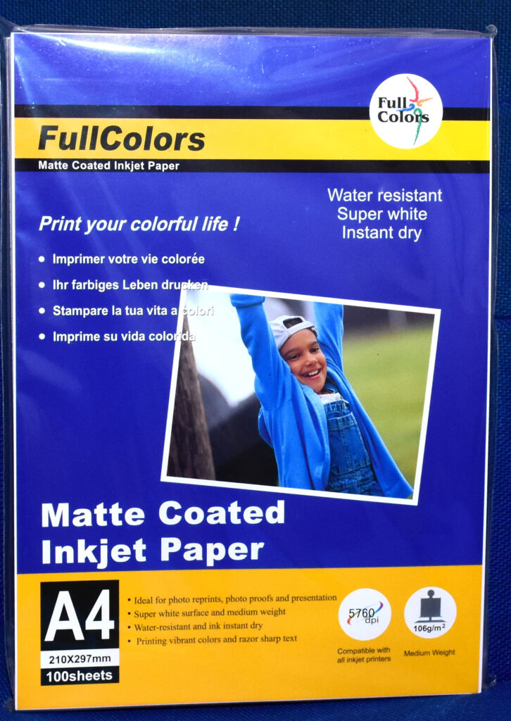 Full Color matte Coted Inkjet A4 Paper
